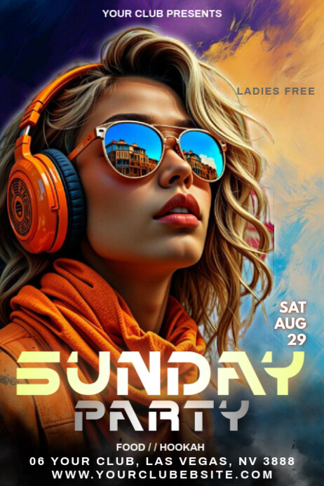 3d Sunday Party Poster Template | PosterMyWall