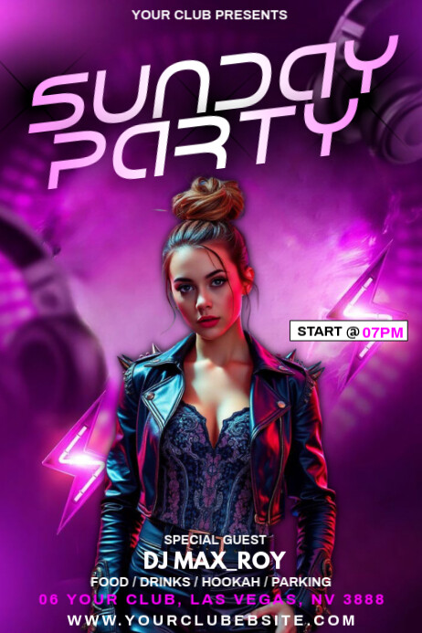 3d Sunday Party Poster Template | PosterMyWall