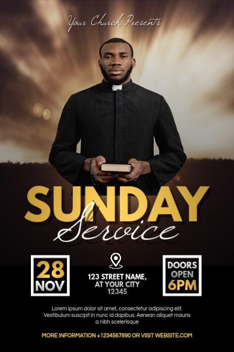 Modèle 3d Sunday Service Poster | PosterMyWall
