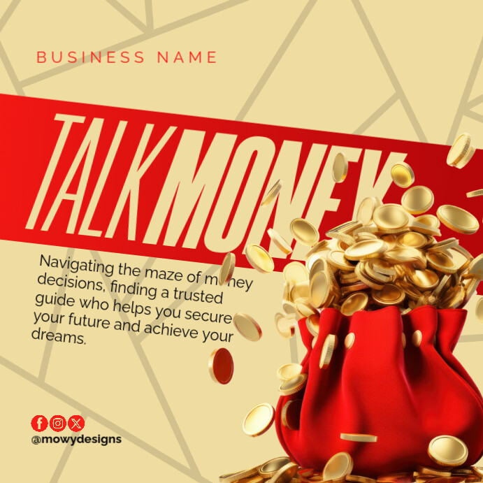 3d Talk Money Instagram Post Template | PosterMyWall