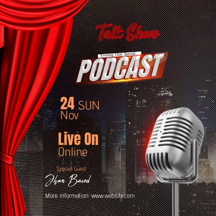 3d Talkshow Podcast Instagram Post Template | PosterMyWall