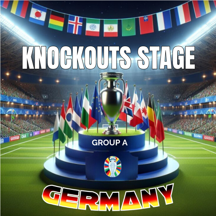 Copy of 3d Team Goes To Knockouts Stage Euro 2024 Tem | PosterMyWall