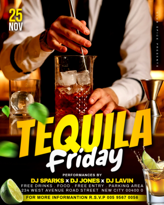 3d Tequila Friday Fiesta Taqueria Drink Bar Celebration Festival Night ...