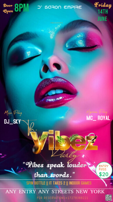 Copy of 3d This Vibrant And Stylish Event Flyer Promotes “the Vibez ...