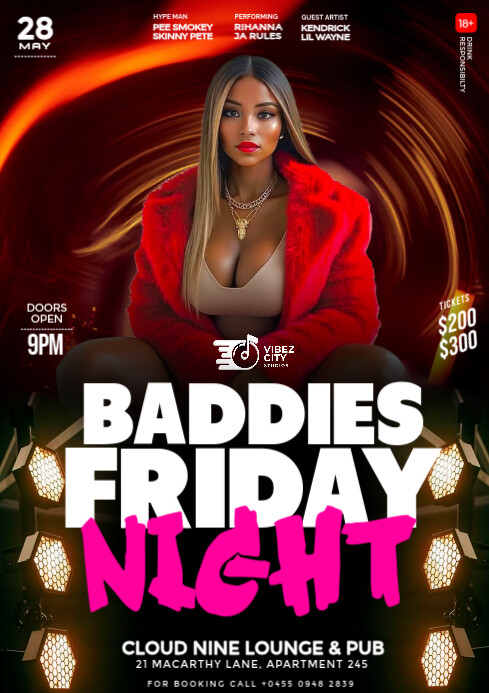 3D Toxic Baddies Club Party Event Flyer A4 Template | PosterMyWall