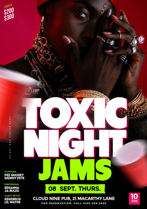 Copy of 3D Toxic Baddies Night Club Party Event Flyer A4 | PosterMyWall