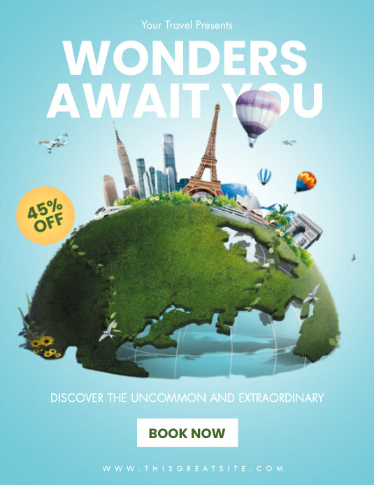 Copy of 3d Travel Advertisement Flyer (us Letter) | PosterMyWall