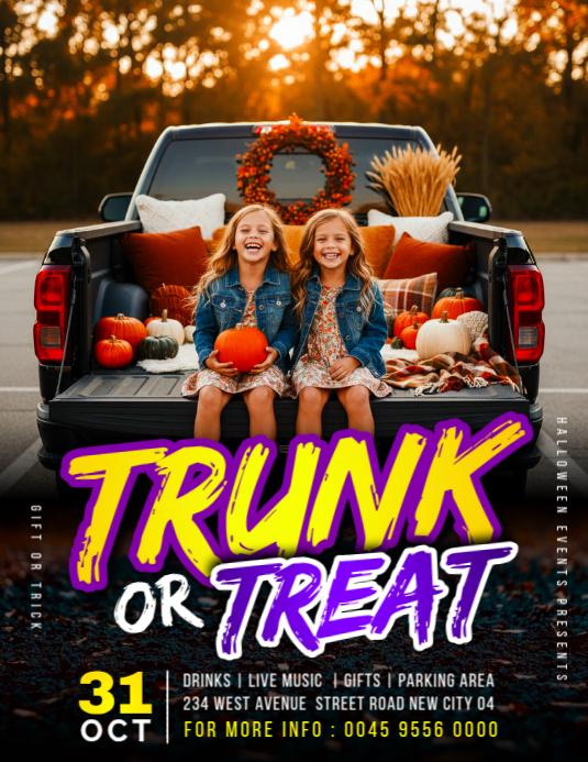 3d Trunk Or Treat Halloween Trick Or Treat Car Parking Lot Kids Event ...