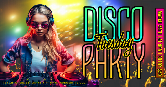 Copy of 3d Tuesday Disco Party Gambar Bersama Facebook | PosterMyWall