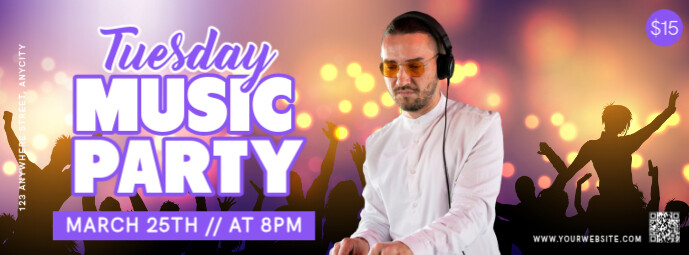3d Tuesday Music Party Foto Sampul Facebook Template | PosterMyWall