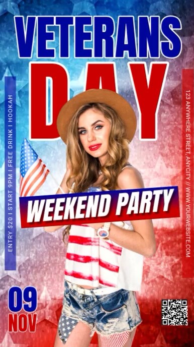 3d Veterans Day Weekend Party Reel Instagram Template | PosterMyWall