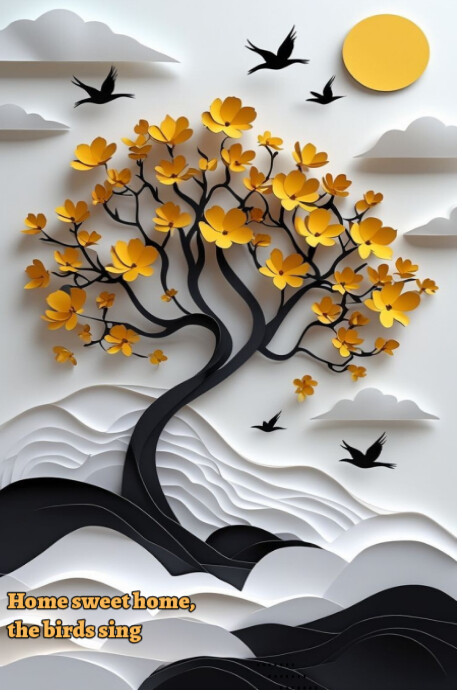 Copy of 3d wallpaper tree and birds exhibition template | PosterMyWall