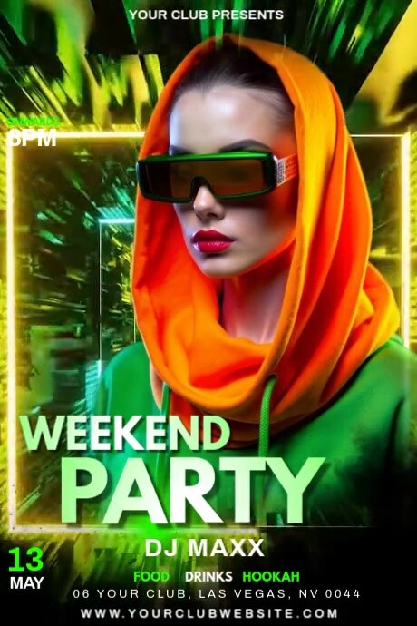 3d Weeekend Party Poster Template | PosterMyWall
