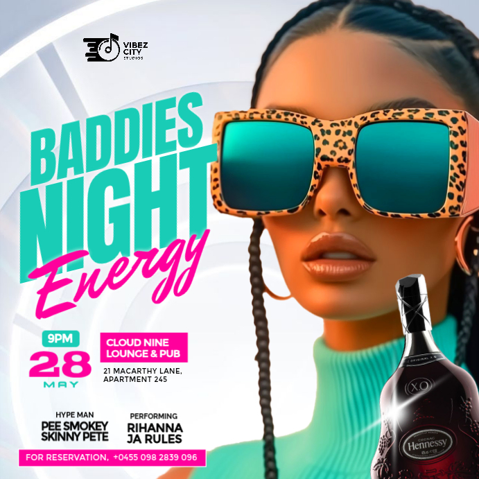 3D White Maximalist Baddies Night Party Event Flyer For Social Media ...