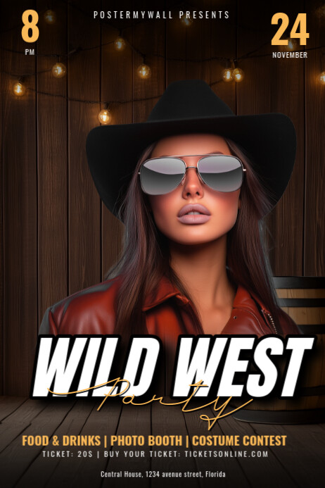 Copy of 3d Wild West Party Poster | PosterMyWall