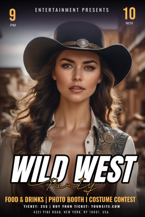 Copy of 3d Wild West Party Poster Template | PosterMyWall