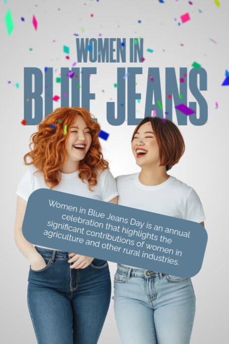 Copy of 3d Women In Blue Jeans Day Poster | PosterMyWall