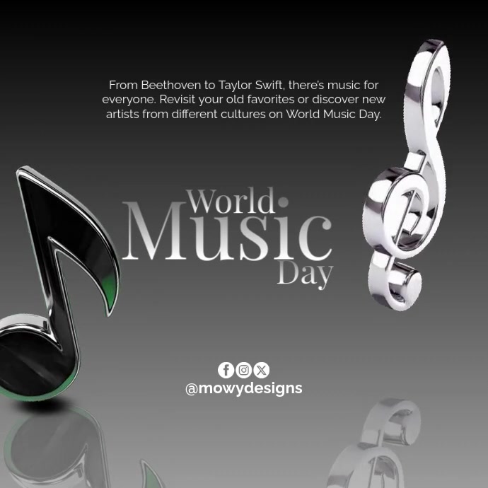 Plantilla de 3d World Music Day Instagram Post | PosterMyWall