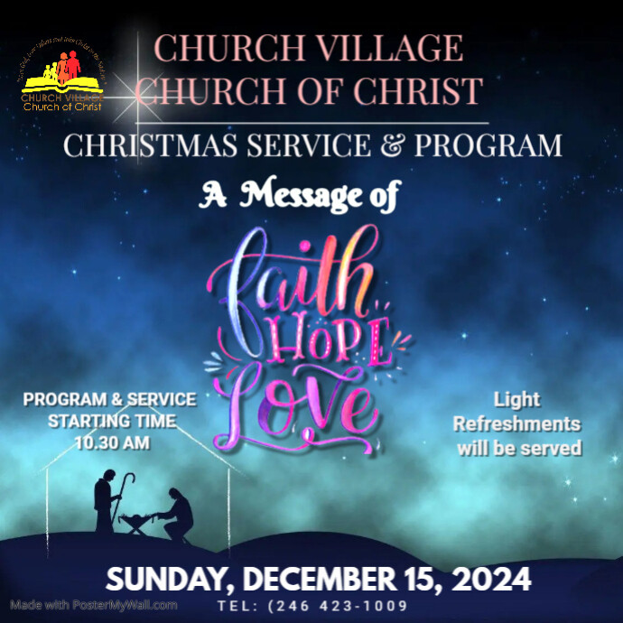 Glossy Christmas Service Invitation Template | PosterMyWall