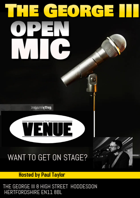 Copy of Comedy Open Mic Flyer Poster Microphone Event | PosterMyWall