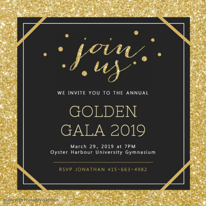Copy of Copia de Golden Gala Party Invitation Template | PosterMyWall