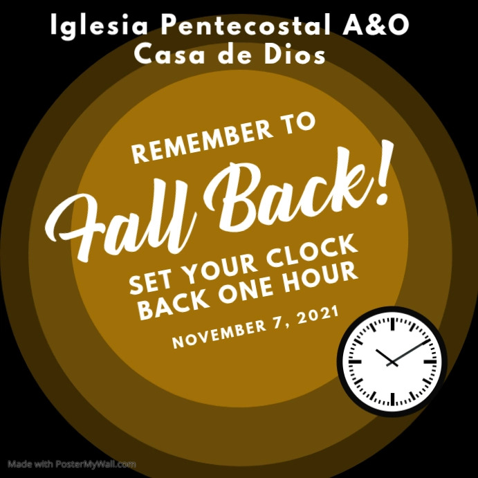 Copy of Copy of Daylight Saving Ends - Fall Back Church | PosterMyWall