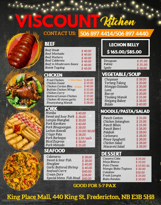 Copy of Viscount Menu 2021 | PosterMyWall