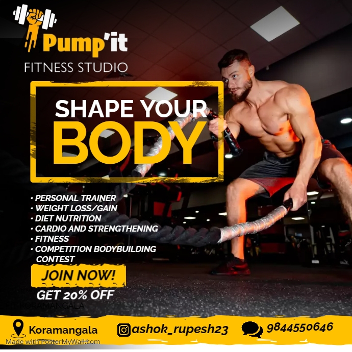 Personal Trainer Ad Social Media | PosterMyWall