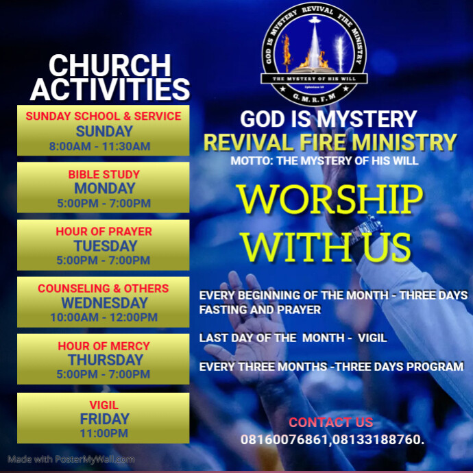 church weekly events program flyers | PosterMyWall