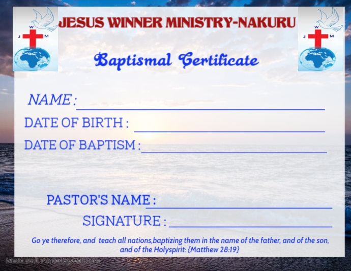 baptism card flyer template (1) | PosterMyWall