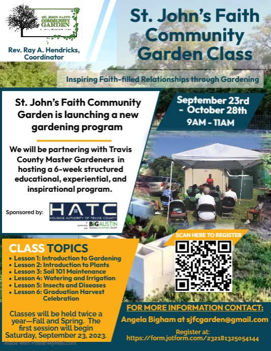ST JOHN COMMUNITY FAITH GARDEN CLASS FLYER | PosterMyWall