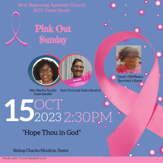 CHURCH PINK BREAST CANCER AWARENESS DESIGN | PosterMyWall
