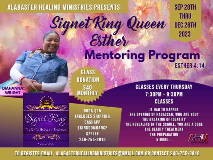 Copy of Signet Ring Queen Esther Mentoring Program 2023 | PosterMyWall