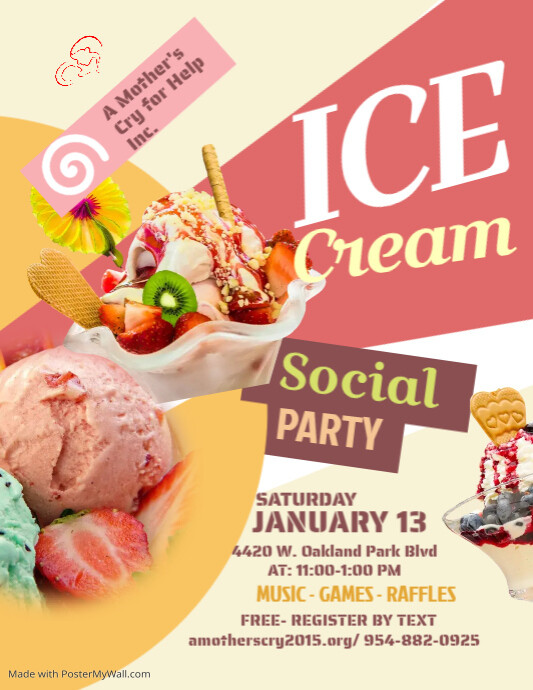 Ice Cream Sundae Party Flyer | PosterMyWall