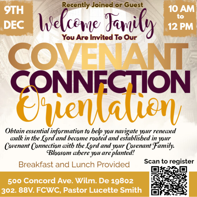 Copy of Covenant Connect Orientation | PosterMyWall