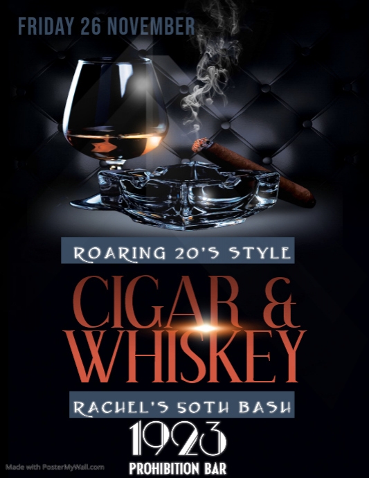 Copy of Copy of CIGAR & WHISKEY Flyer Template | PosterMyWall