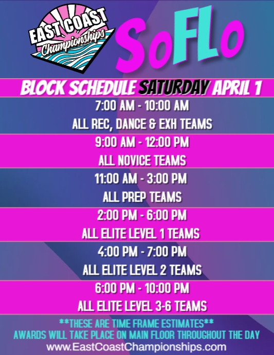 2023 SoFLo Saturday block Schedule | PosterMyWall