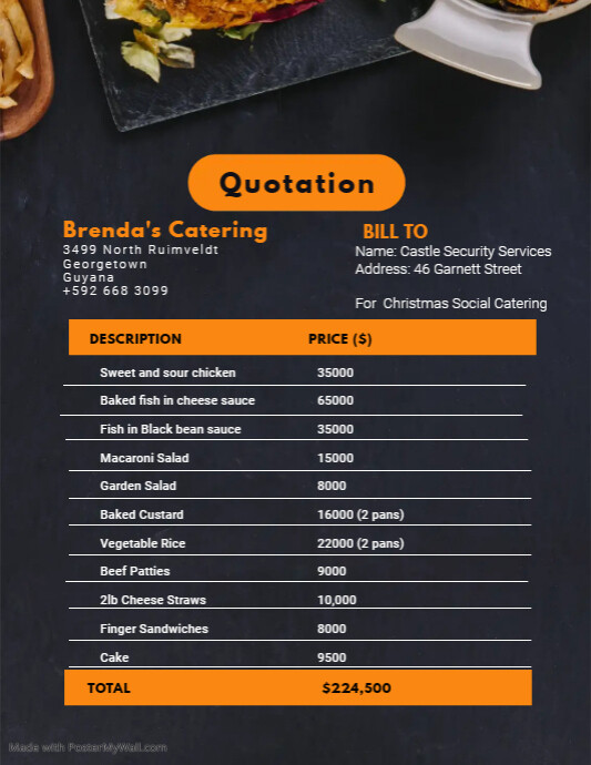 Modern Restaurant Sales Invoice (1) | PosterMyWall