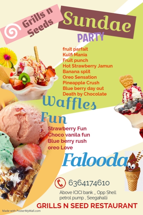 Ice Cream Sundae Party Flyer (1) | PosterMyWall