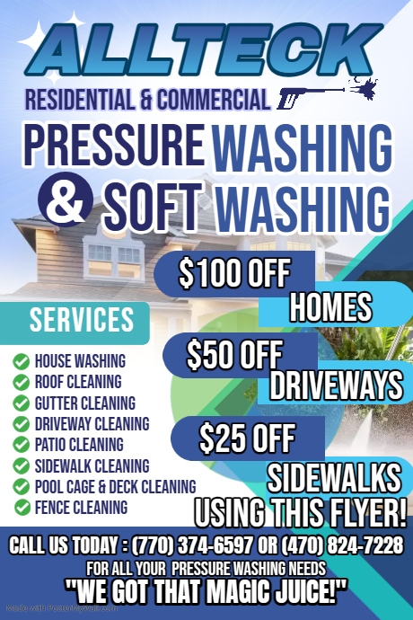 Pressure Washing Services Poster Template | PosterMyWall