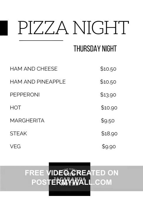 menu video | PosterMyWall