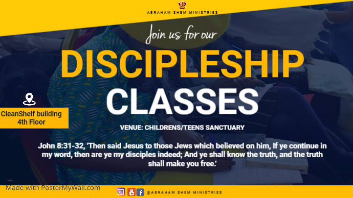 Discipleship classes poster | PosterMyWall
