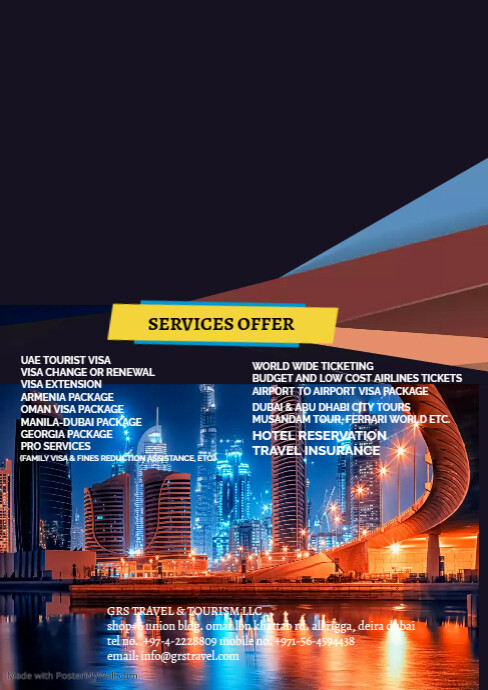 Black And Brown Modern Travel To Dubai Poster | PosterMyWall