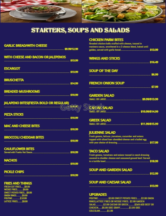 Copy of Starters soups and sides | PosterMyWall