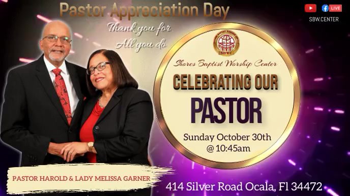Celebrating Pastor & Lady Garner | PosterMyWall