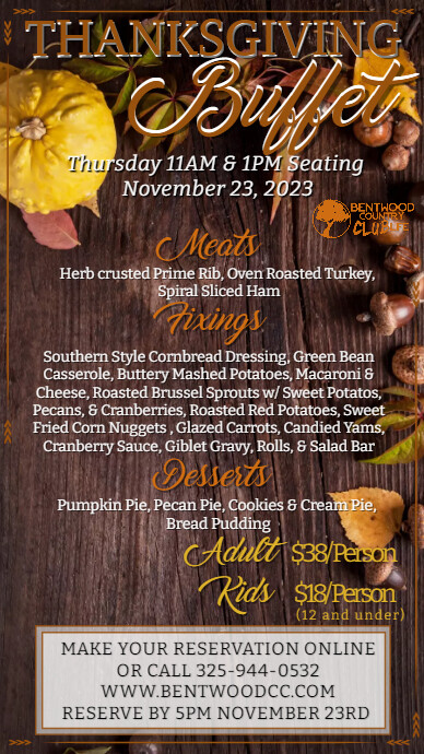 Thanksgiving Buffet 2023 | PosterMyWall