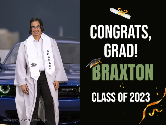 Black graduation yard sign | PosterMyWall