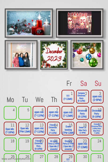 Calendar 2023 December Family Collage Picture | PosterMyWall