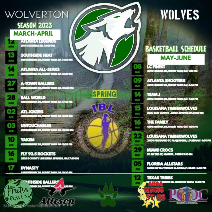 new sch Copy of x2 UPDATED WOLVERTON WOLVES SPRING 2021 | PosterMyWall