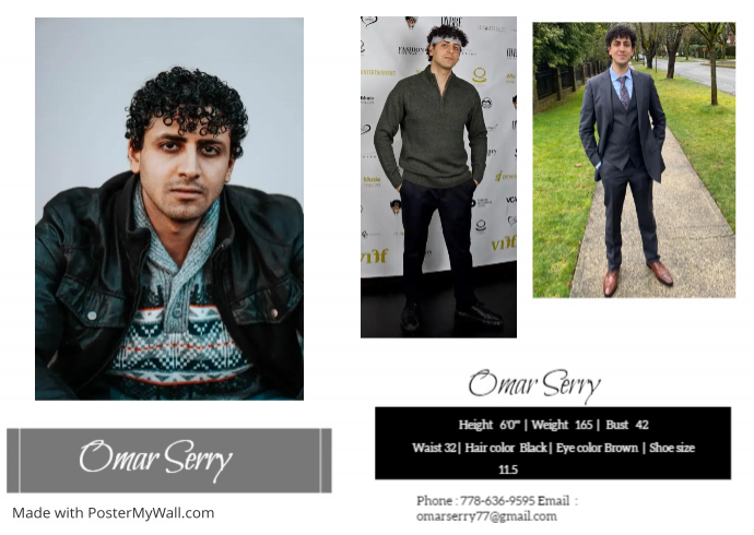 Copy of Modeling Comp card | PosterMyWall